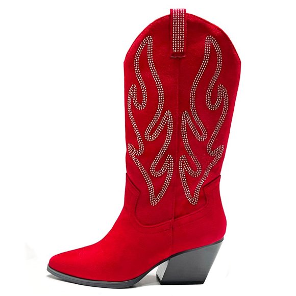 Shoes | New Red Rhinestone Western Sparkly Cowboy Boots | Poshmark